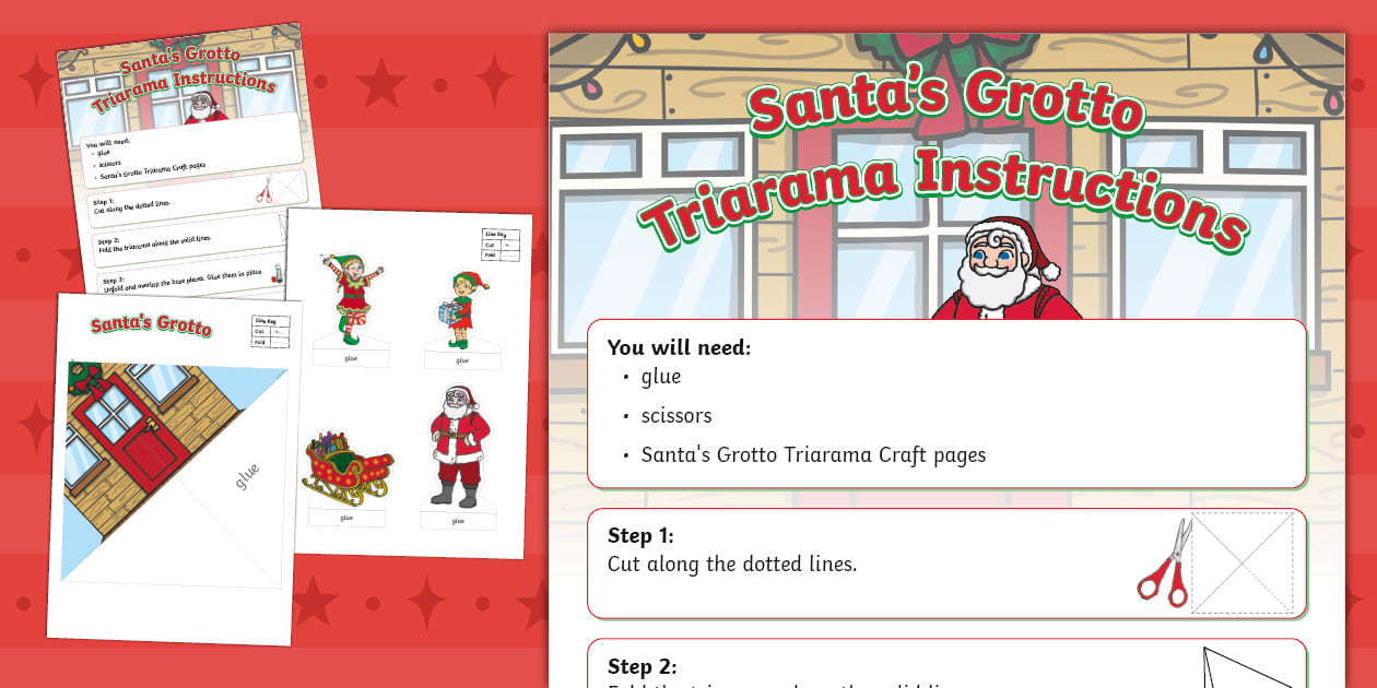 Santa's Grotto Triarama Craft - Twinkl Christmas - Twinkl