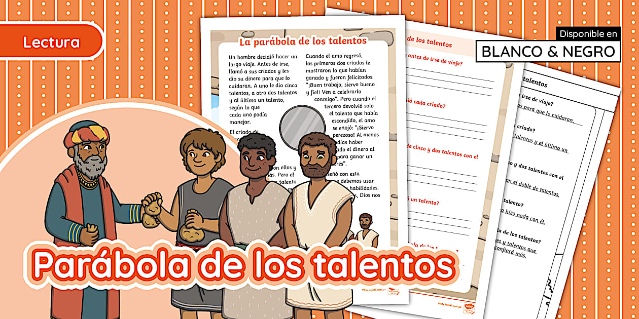 Lectura: La parábola de los talentos (PDF) | Twinkl