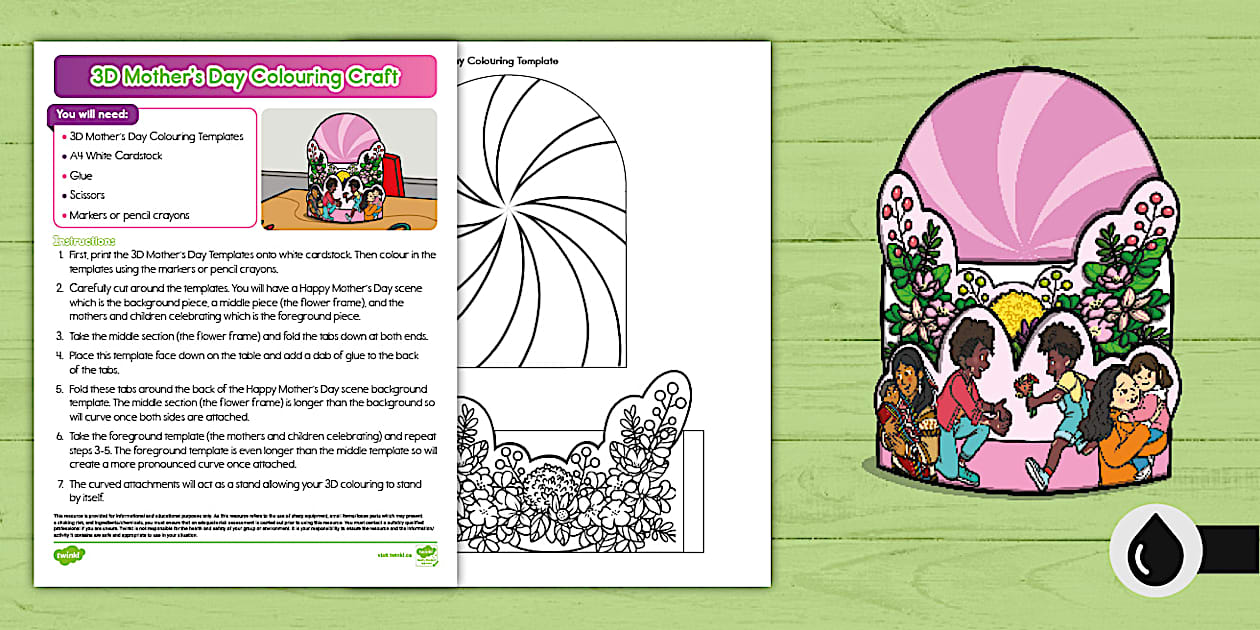 3D Mother's Day Craft | Colouring Activity (teacher made)