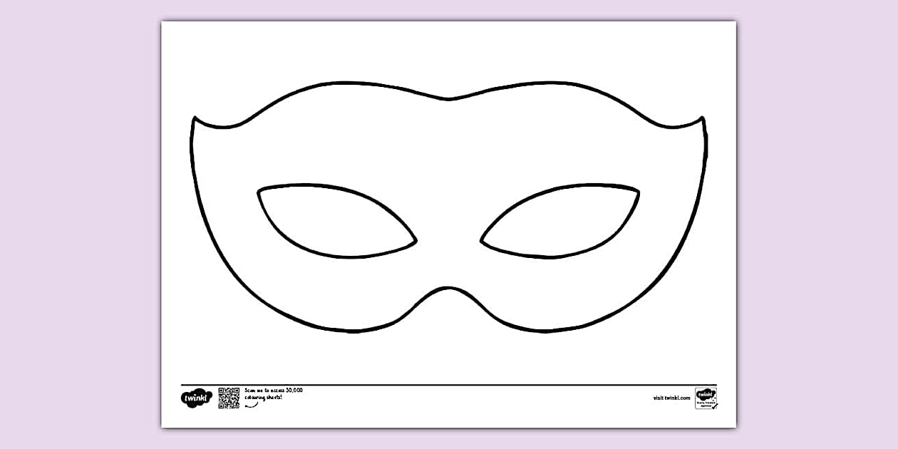 Carnival Mask Colouring Sheet Colouring | Colouring Sheets