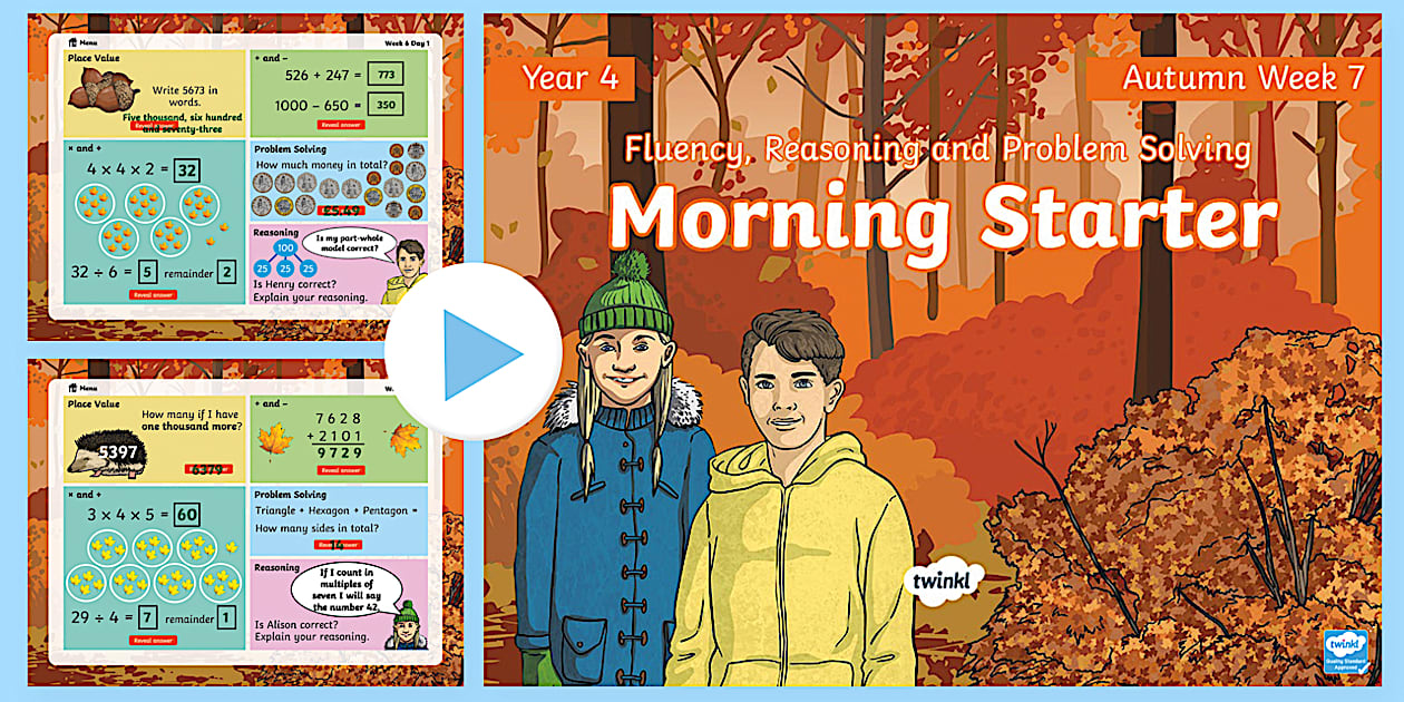 Year 4 Maths Autumn Morning Starter 7 PowerPoint - Twinkl
