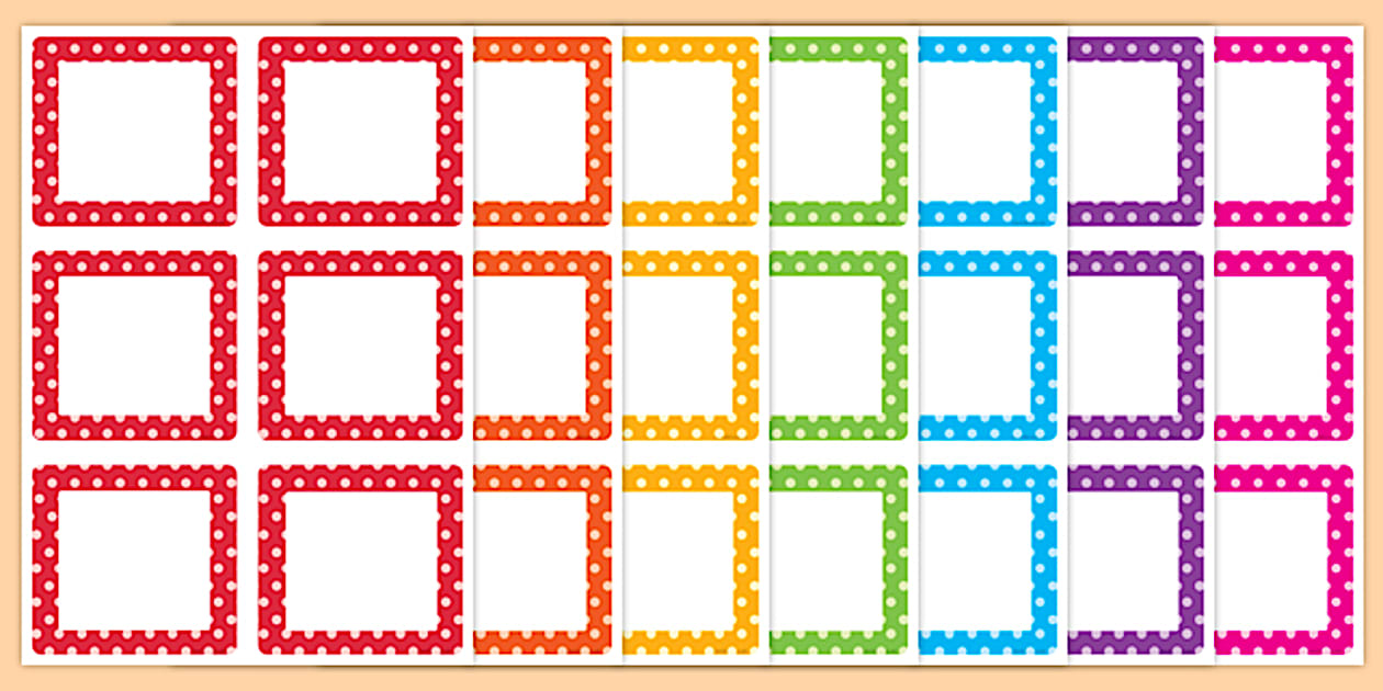 👉 Multicoloured Polka Dot Box File Labels (teacher made)