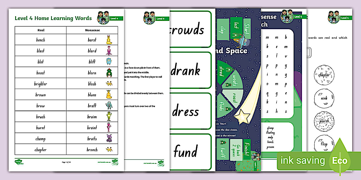 Twinkl Phonics Level 4 - Revision Home Learning Tasks