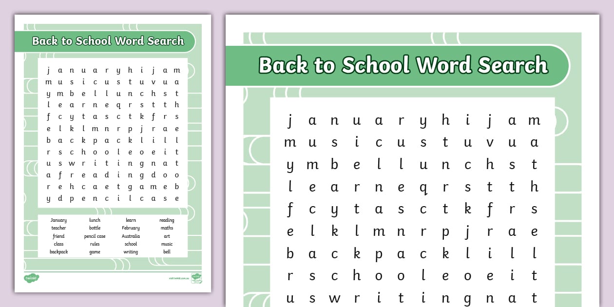 Back to School Word Search (teacher made) - Twinkl