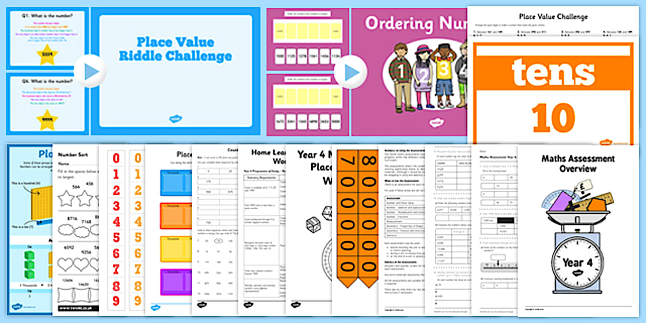 Top 10 Year 4 Place Value Resource Pack (teacher made)
