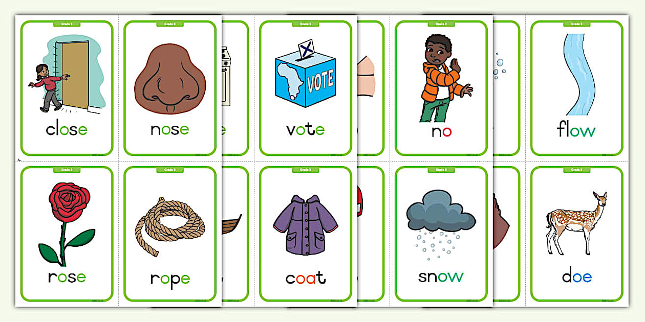 Grade 3 Phonics: Long -o Flashcards (teacher made) - Twinkl