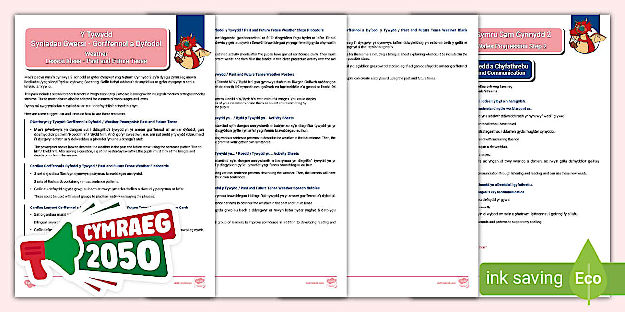Learn Welsh: Syniadau Gwersi Gorffennol a Dyfodol Y Tywydd / Past and ...