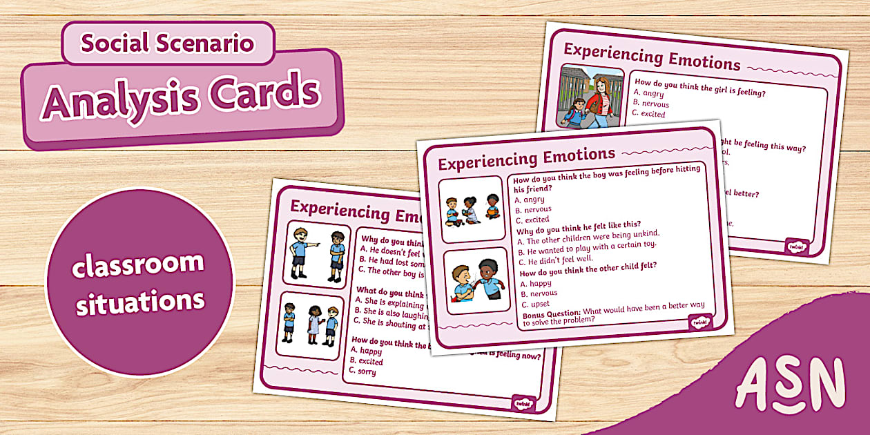 Classroom Situations Social Scenario Analysis Cards