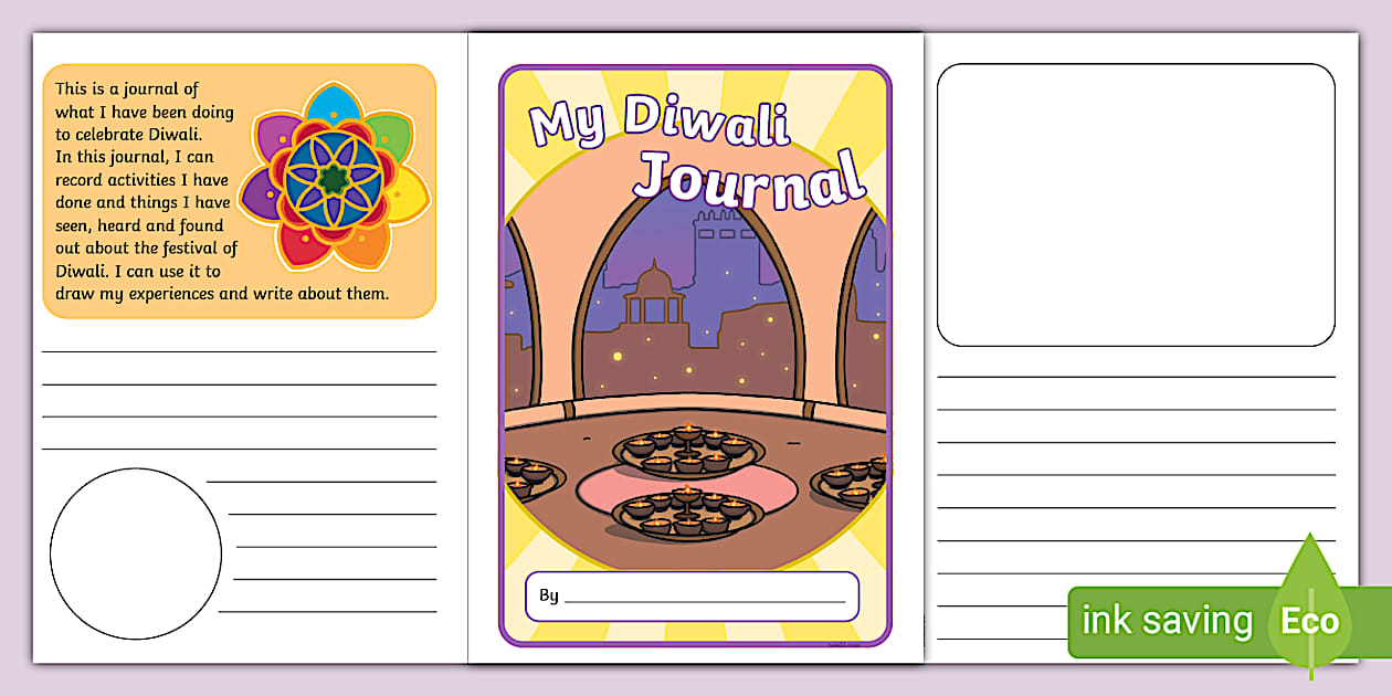 Diwali Journal Writing Template (teacher made) - Twinkl