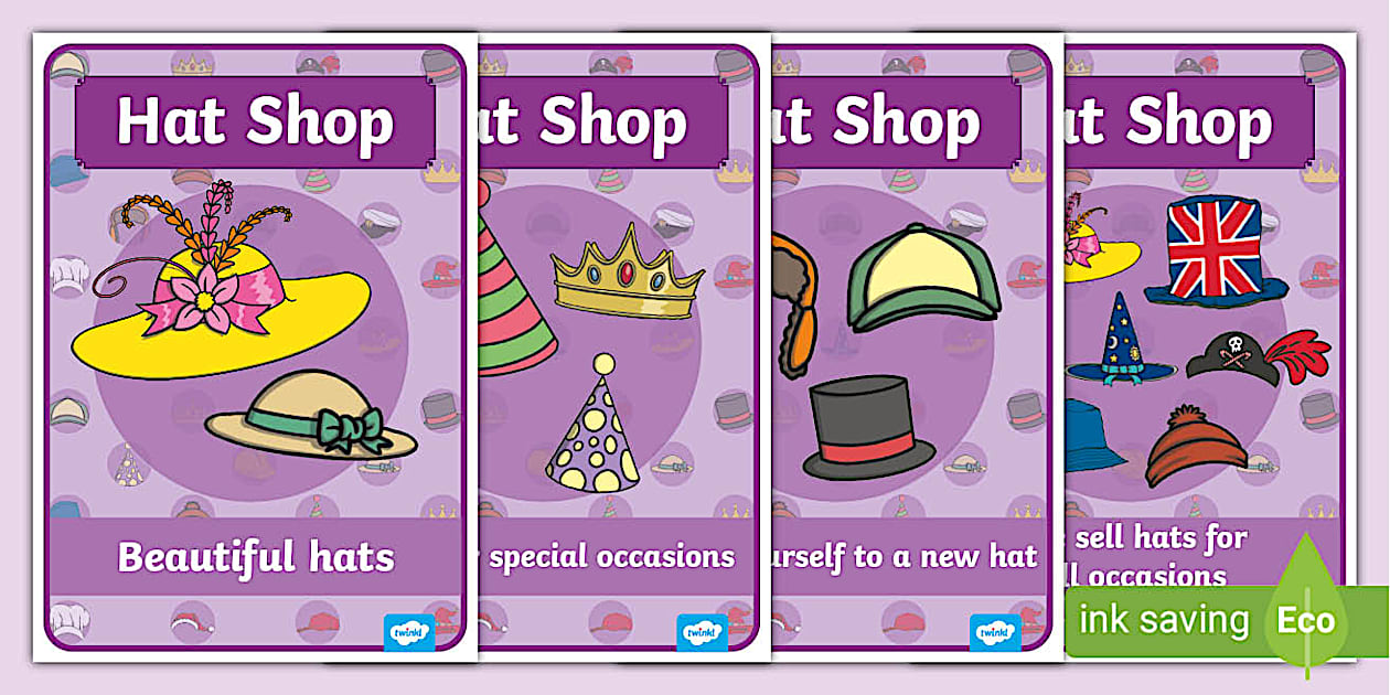 Hat Shop Display Posters (teacher made) - Twinkl
