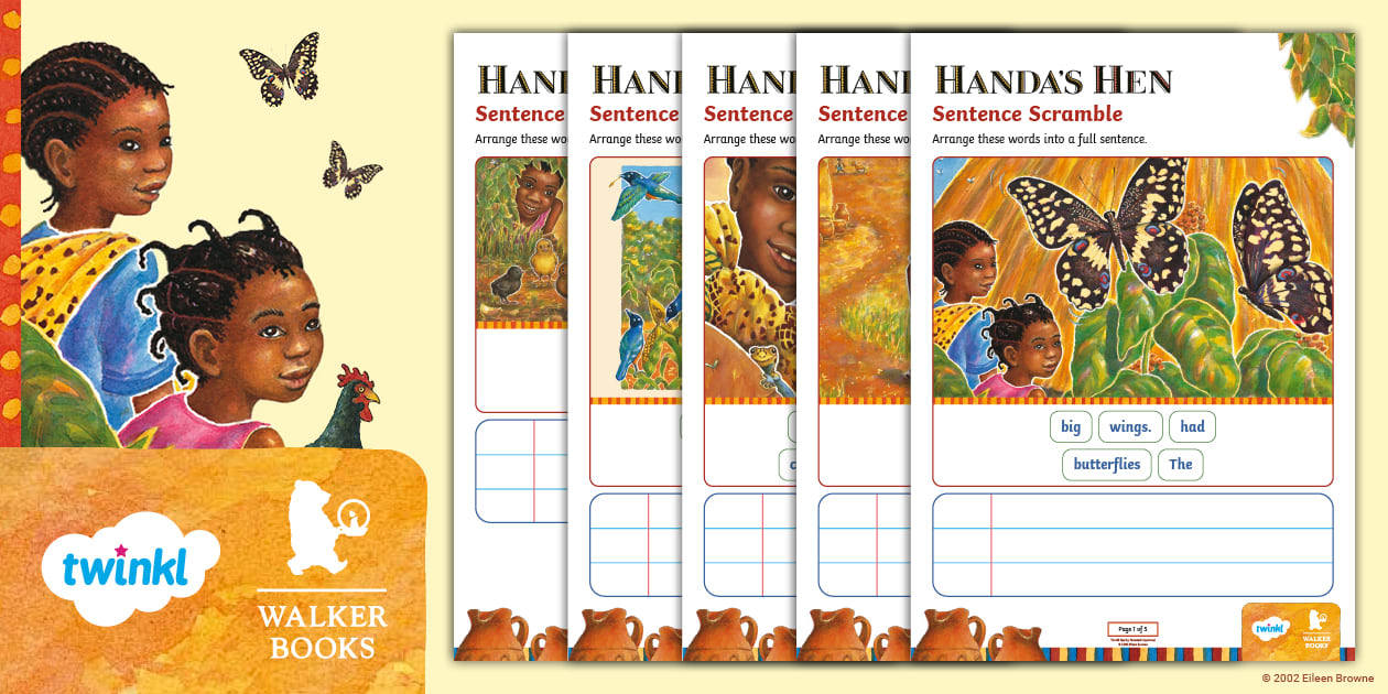 FREE! - Handa's Hen: Sentence Scramble Activity Sheet -Twinkl