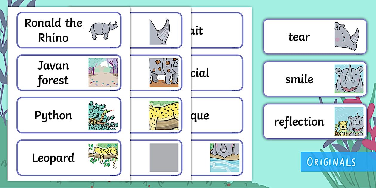 Editable Ronald the Rhino Word Cards (teacher made) - Twinkl