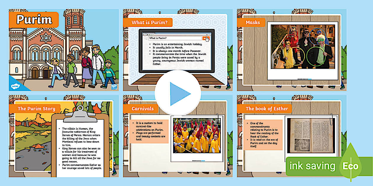 Purim Informative PowerPoint (teacher made) - Twinkl
