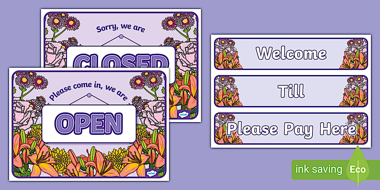 Florist Role-Play Signs | Twinkl