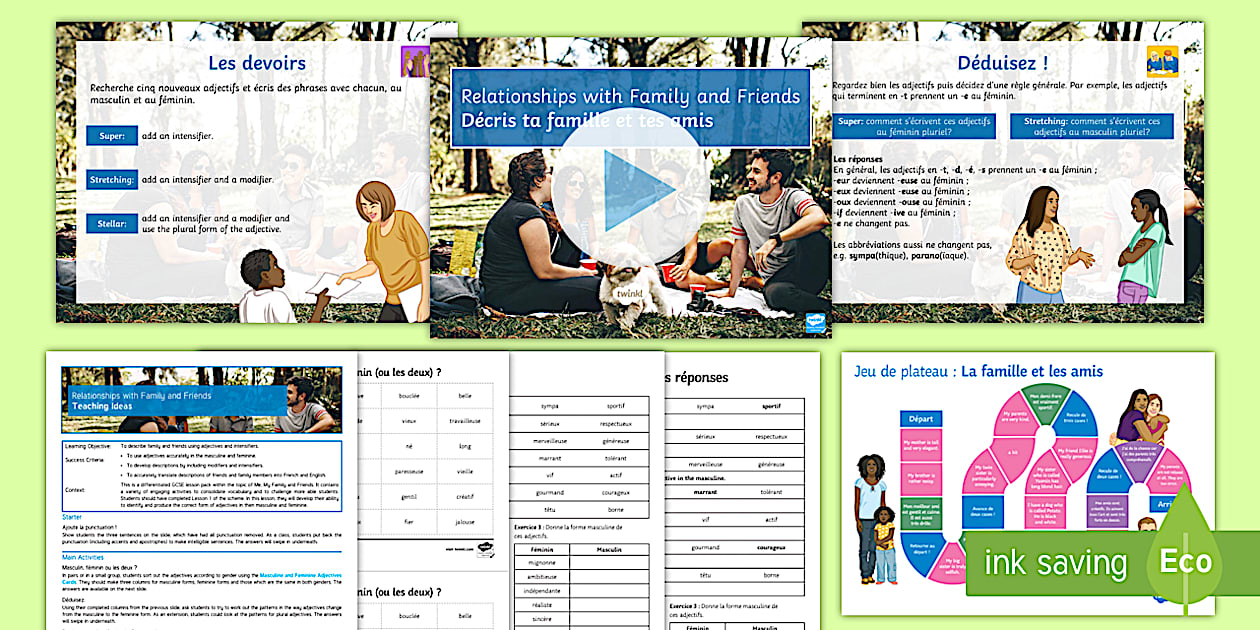 Editable Relationships with Family and Friends Lesson 2: Describing Your