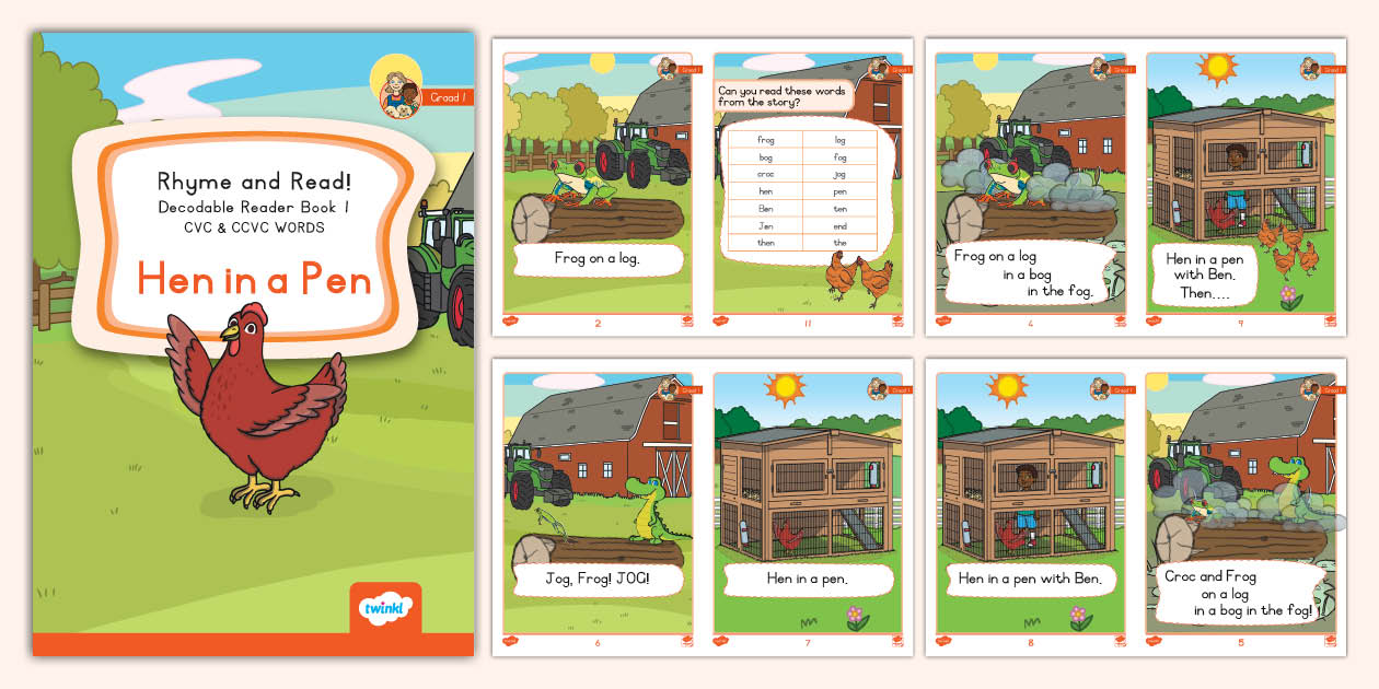 Rhyme and Read Mini Book! Hen in a Pen (Teacher-Made)