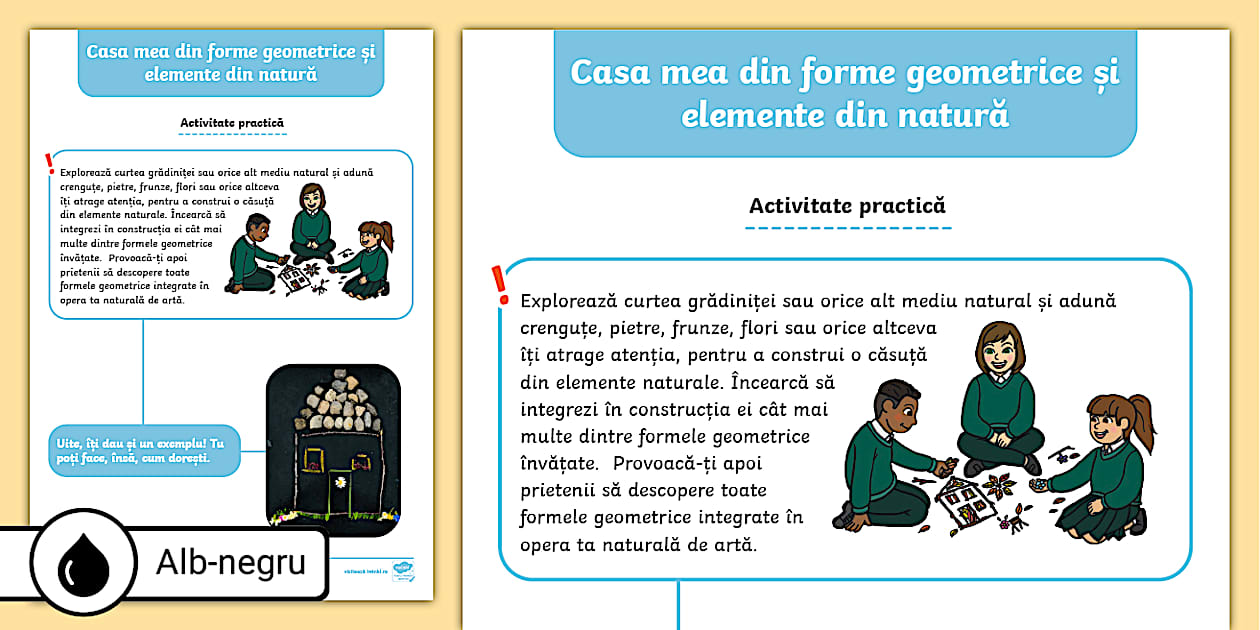 Casa mea din forme geometrice și elemente naturale - Twinkl