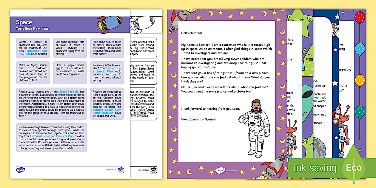 Space Topic EYFS Hook Wow Ideas and Resource Pack - Twinkl
