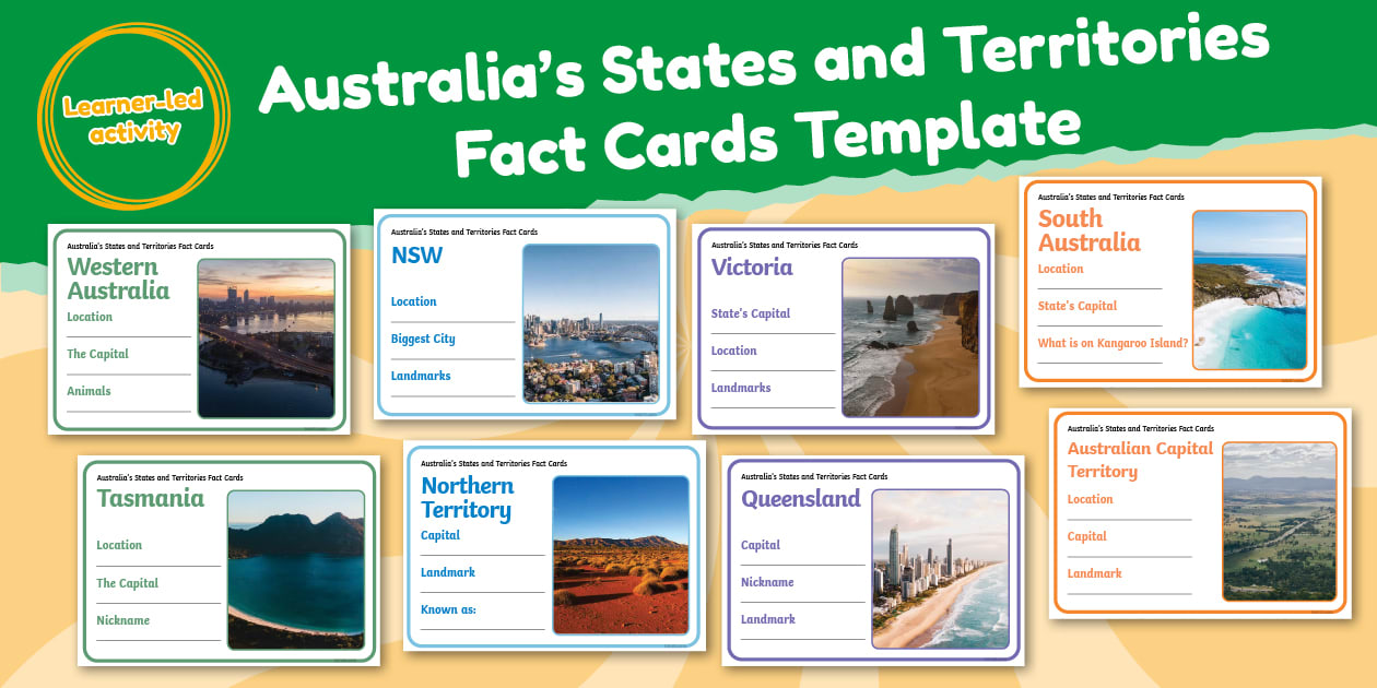 Australia's States and Territories Fact Cards Template
