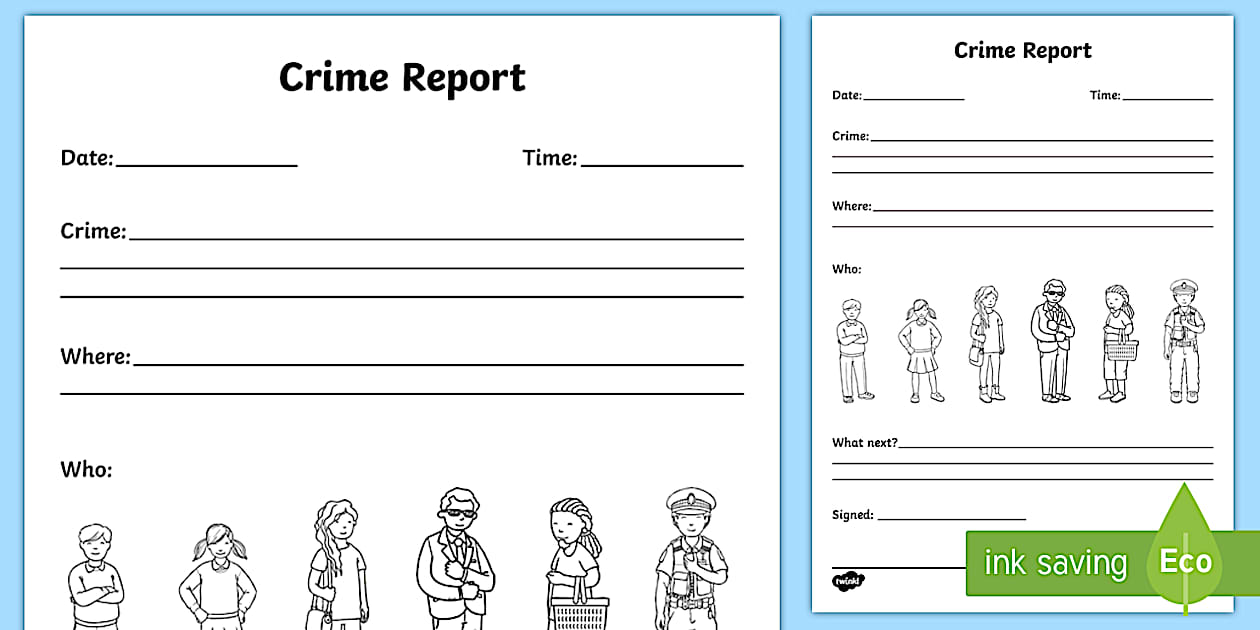 Editable Crime Report Writing Template (teacher made)