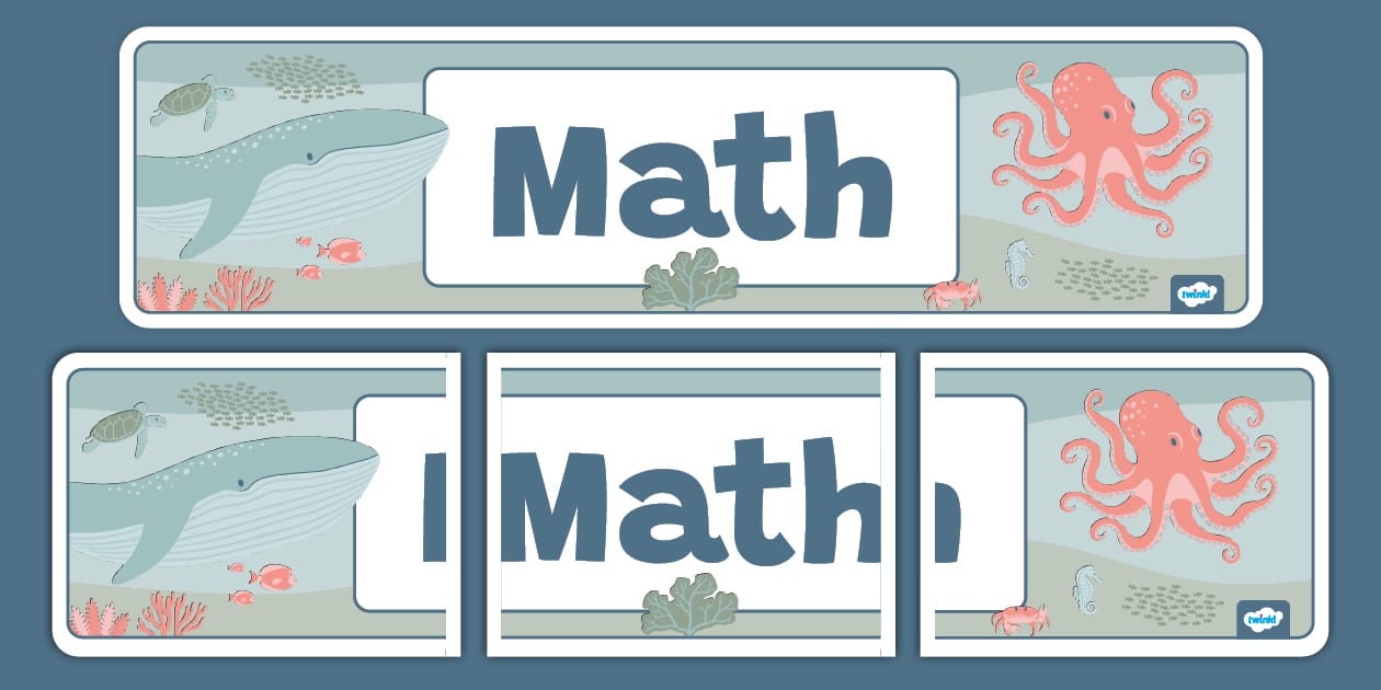 Under the Sea Themed Math Display Banner (teacher made)