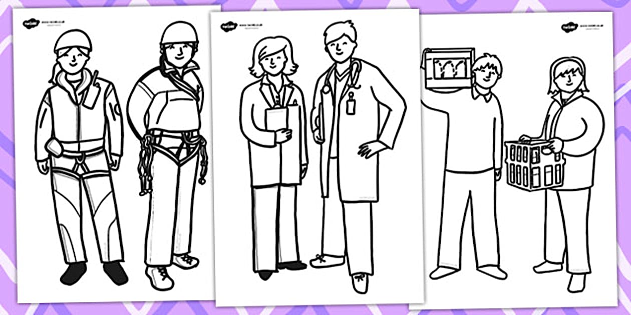 People Who Help Us Colouring Sheets (Teacher-Made) - Twinkl