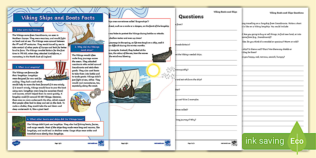 Viking Ships and Boats Facts Activity (teacher made)