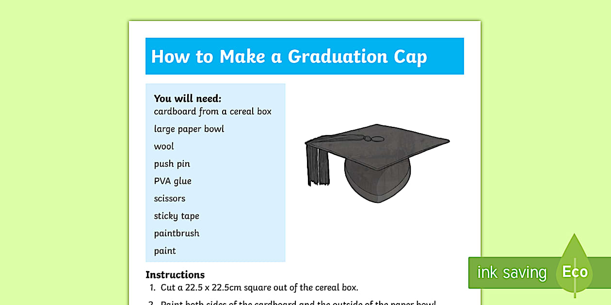 Mortarboard Hat Template | Graduation Cap Craft Instructions