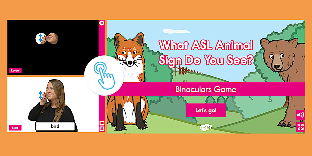 ASL Animal Interactive Binoculars Game (teacher made)