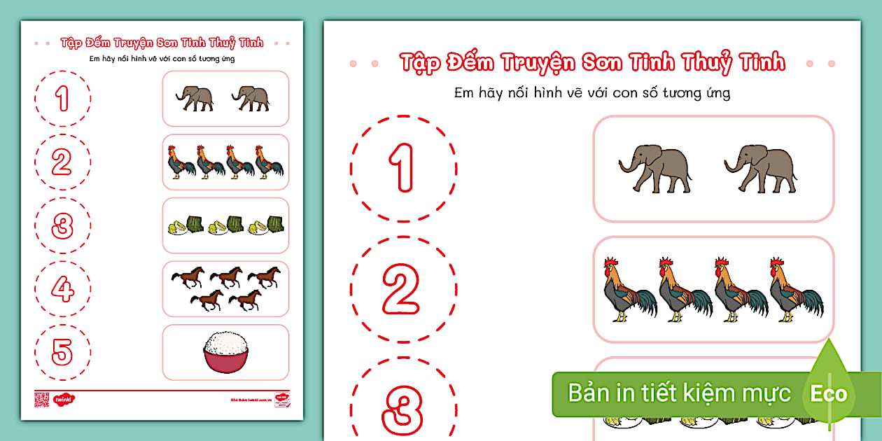 Tập Đếm Truyện Sơn Tinh Thuỷ Tinh - Twinkl