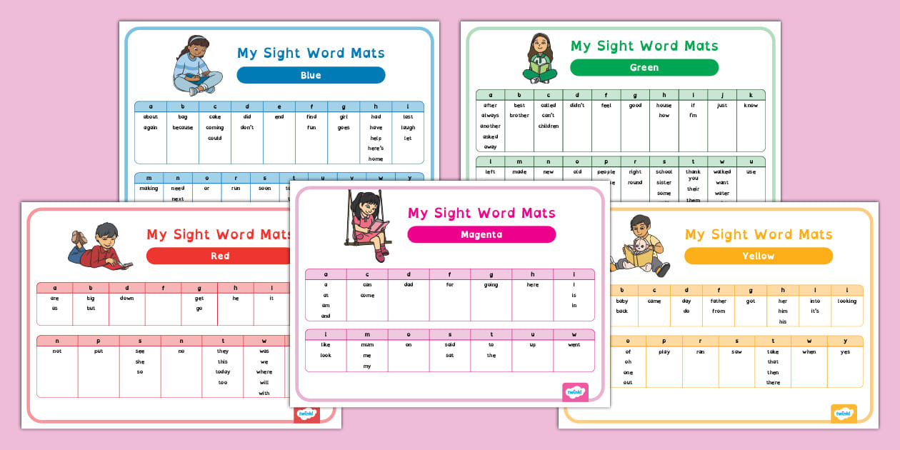 My Colour Wheel Sight Words Mats (teacher made) - Twinkl