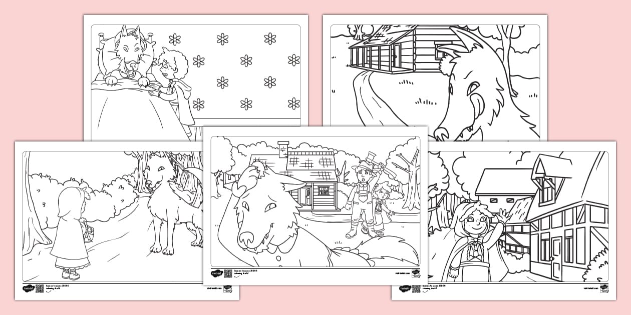Little Red Riding Hood Colouring Scenes - Twinkl