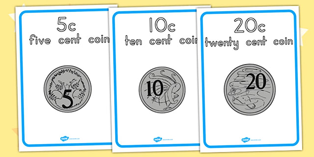 Black and White Australian Coins Printable Display Poster