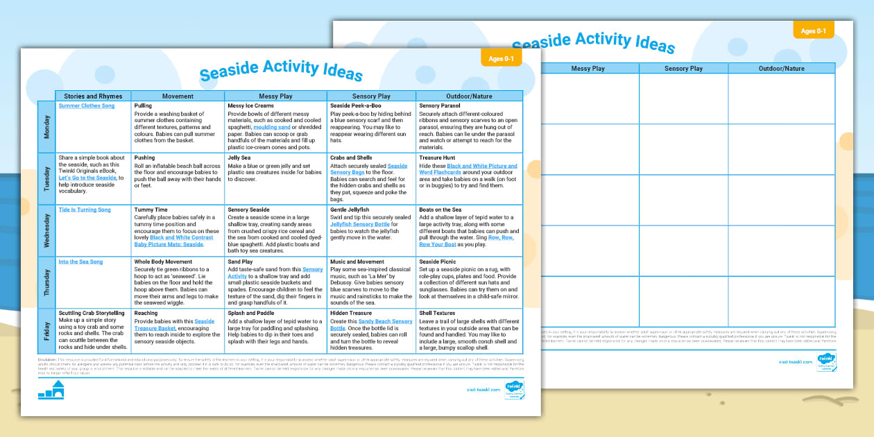 EYFS Baby Room Planning: Seaside | Twinkl (teacher made)