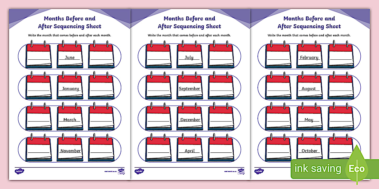 Sequencing Vocabulary - Months