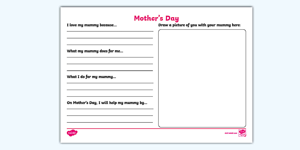Mother's Day Writing Activity (Teacher-Made) - Twinkl