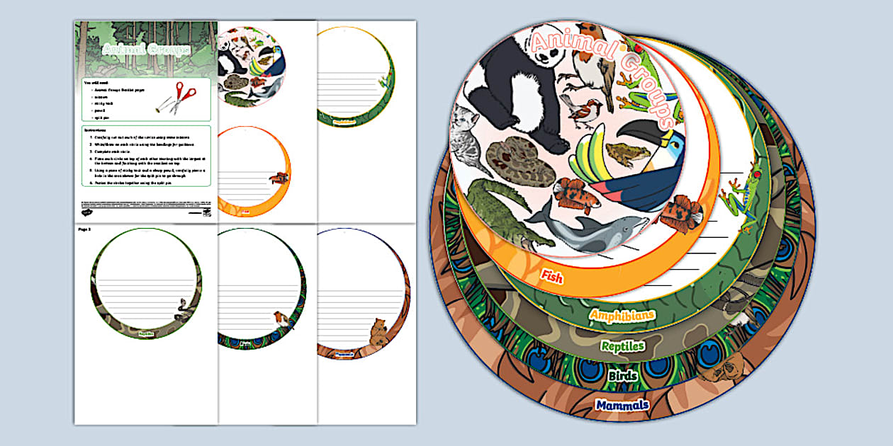 Animal Groups Circles Booklet -Twinkl,Science (teacher made)