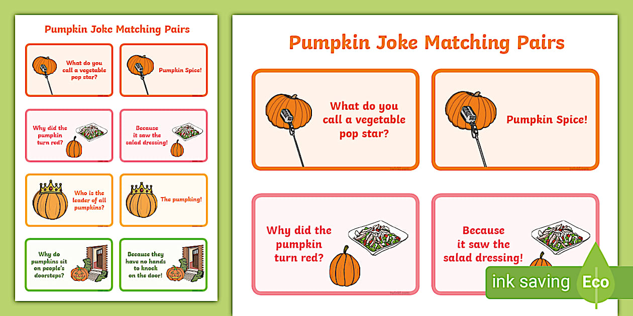 Pumpkin Joke Matching Pairs (Teacher-Made) - Twinkl