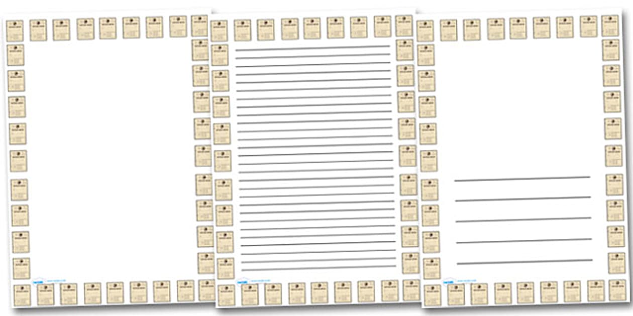 Editable Ration Book Portrait Page Borders (teacher made)