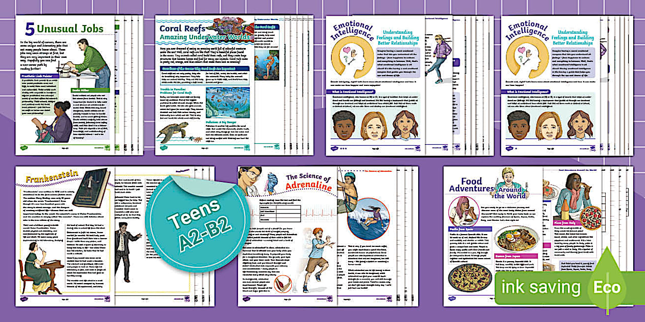 ESL August Teens Reading Comprehension Pack (teacher made)