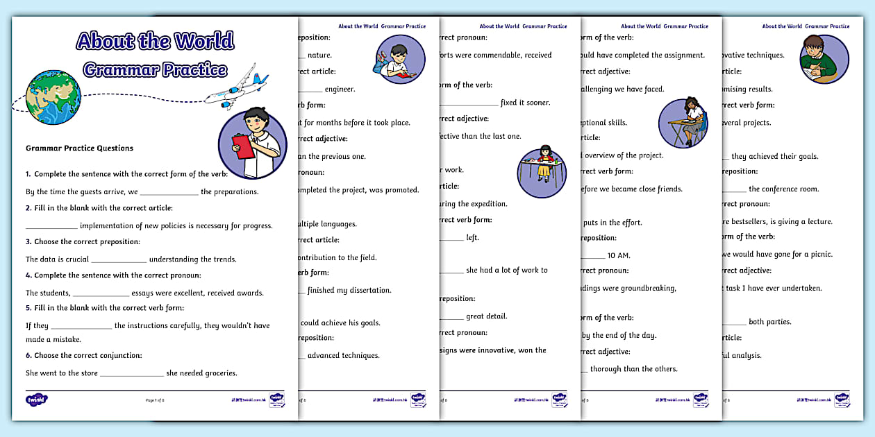 About the World, Grammar Practice (teacher made) - Twinkl
