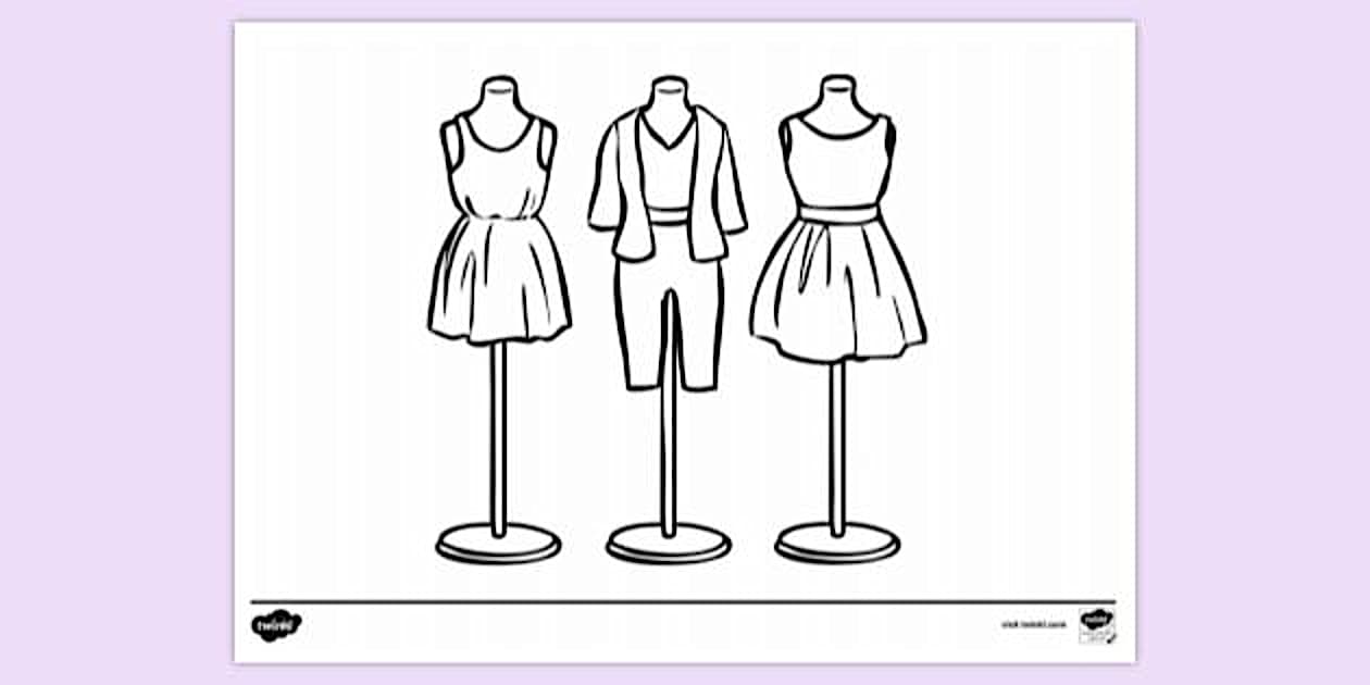 Printable Colouring Page of Clothes | Colouring Sheets