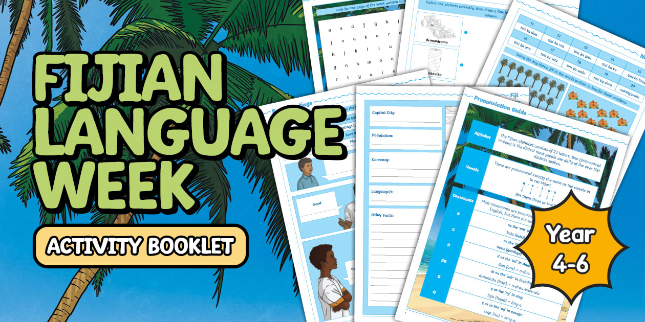 Fijian Language Week Activity Booklet (Years 4-6) - Twinkl