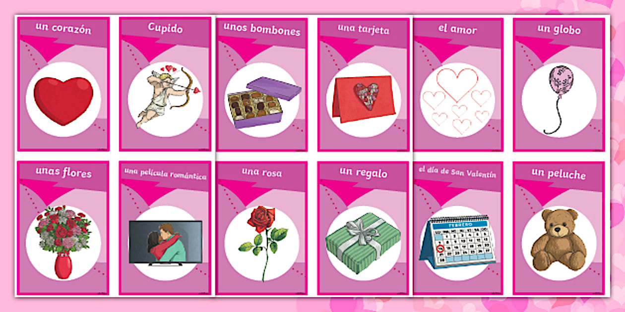 👉 Spanish Valentine's Day Flashcards - Primary Resource