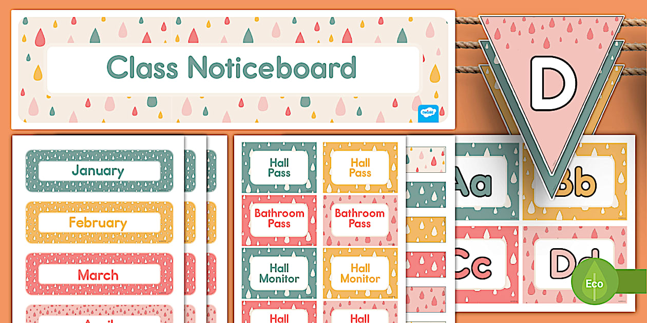 Raindrop Themed Back to School Classroom Display Pack