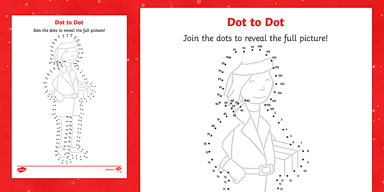 Mrs Claus Dot to Dot Worksheet / Worksheet - Twinkl