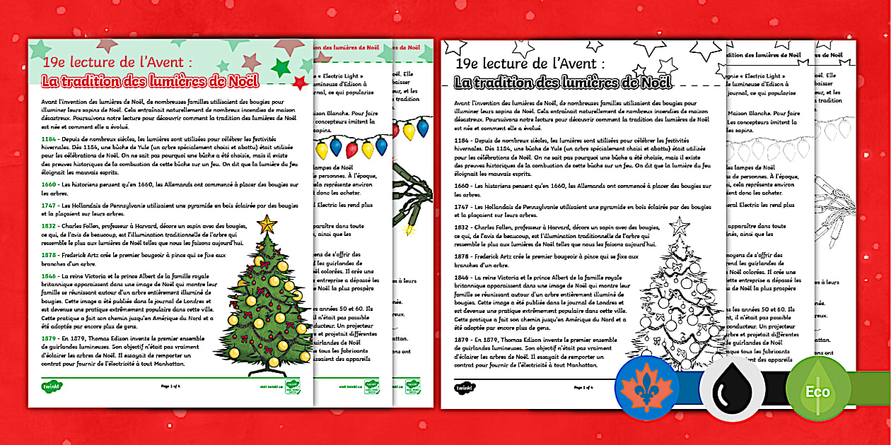 Day 19 of Advent Reading - The Tradition of Christmas Lights French