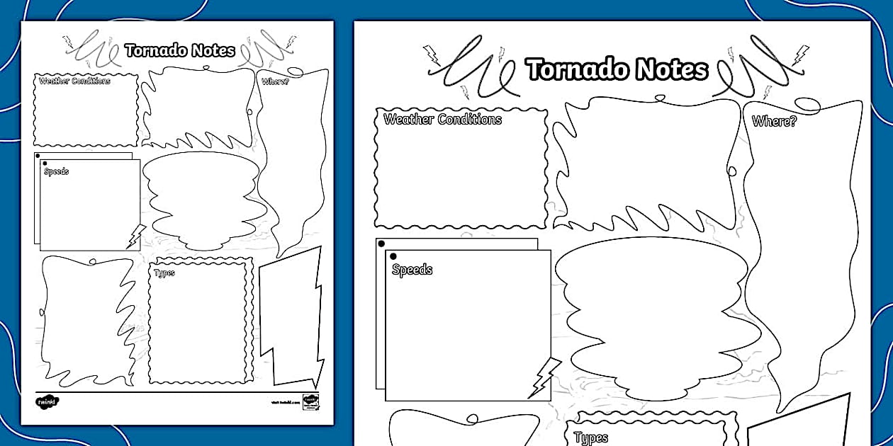 Tornado Notes Doodle Organizer for 6th-8th Grade - Twinkl