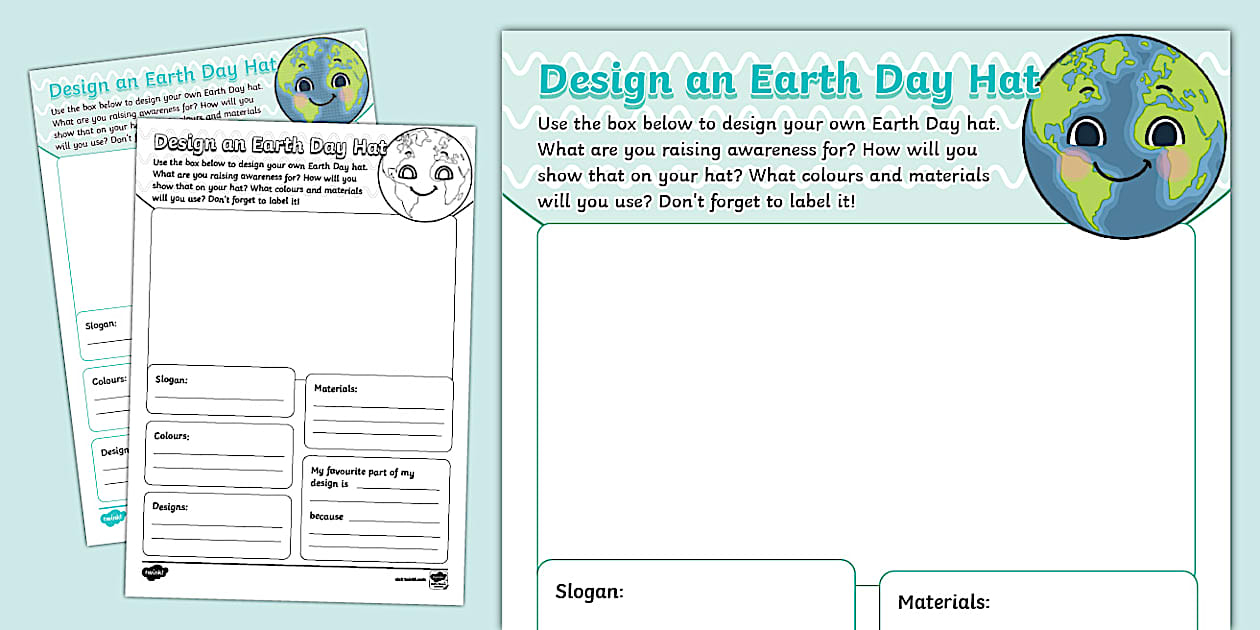 Design an Earth Day Hat Worksheet (Teacher-Made) - Twinkl
