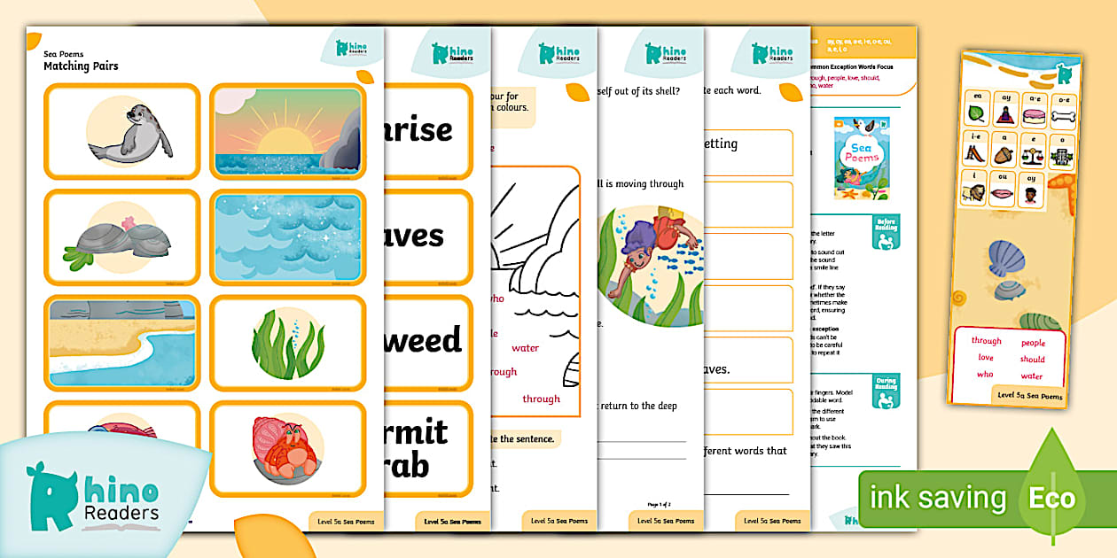 5a Sea Poems: Resource Pack - Twinkl Rhino Readers